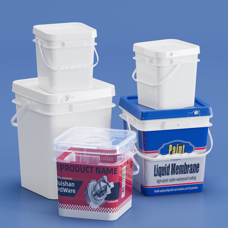 Wholesale Custom White Transparent Square Plastic Bucket with Lid ...